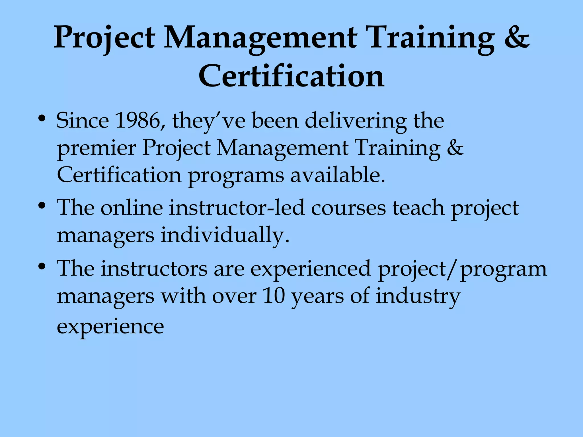 Project management training | PPT