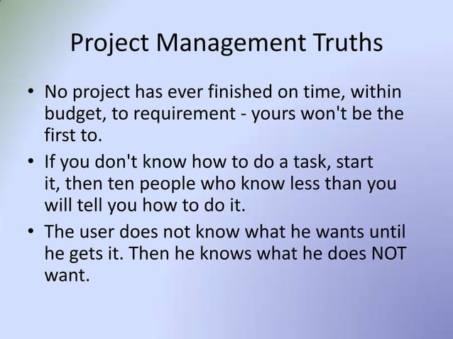 Project management truths | PPT