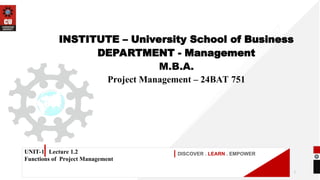 Project Management Unit 1 Lecture2.ppt for busi | PPT