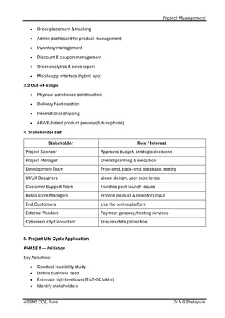 Project Management Unit I SE OE-II SPPU Pune (2024 Pattern) | PDF