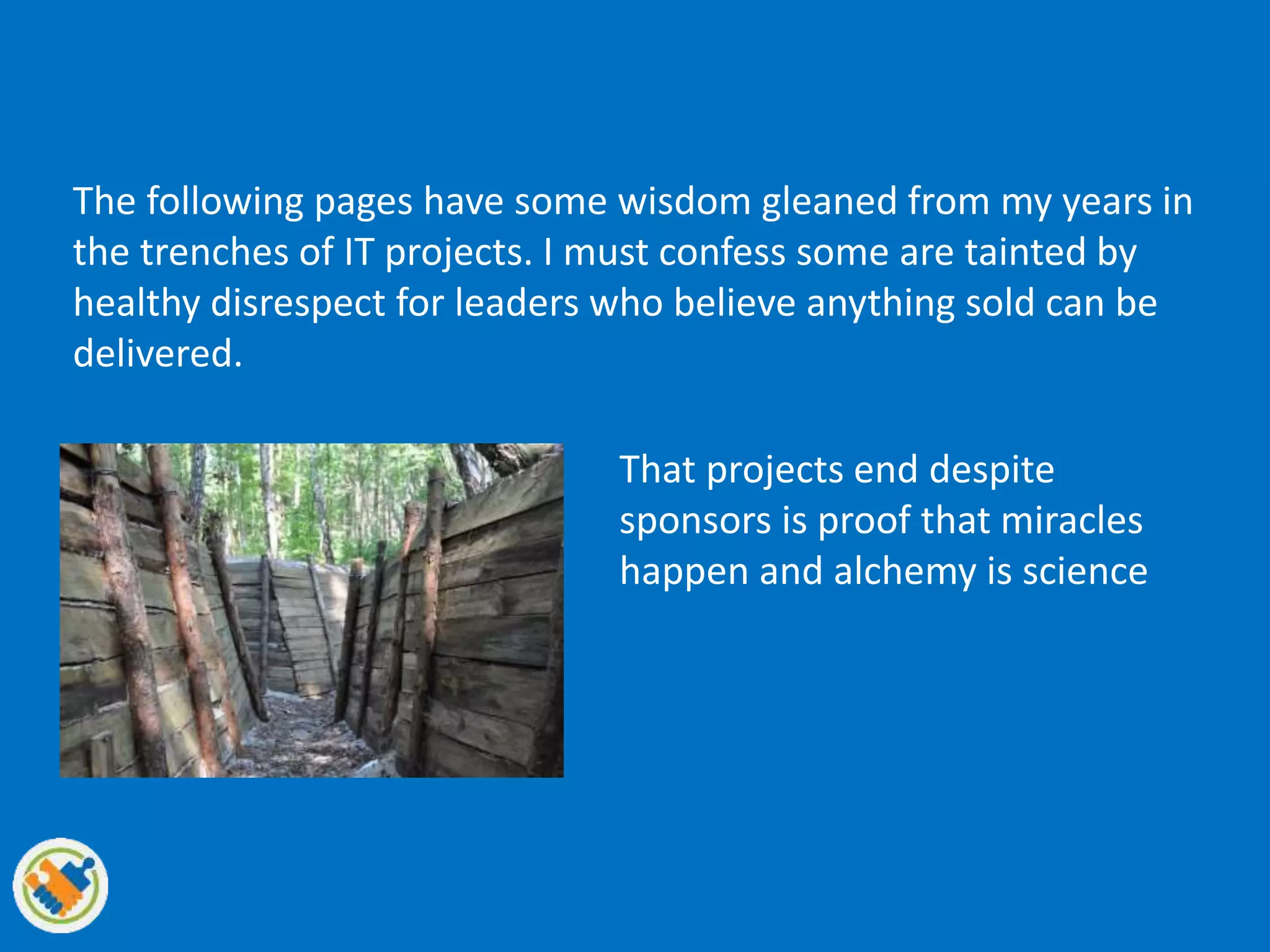 Project management wisdom from the trenches | PPT