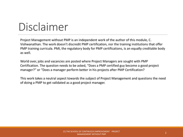 Project management without pmp | PPT
