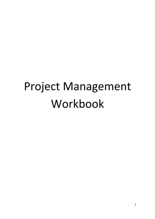 Project management workbook | DOCX | Business | Business and Finance