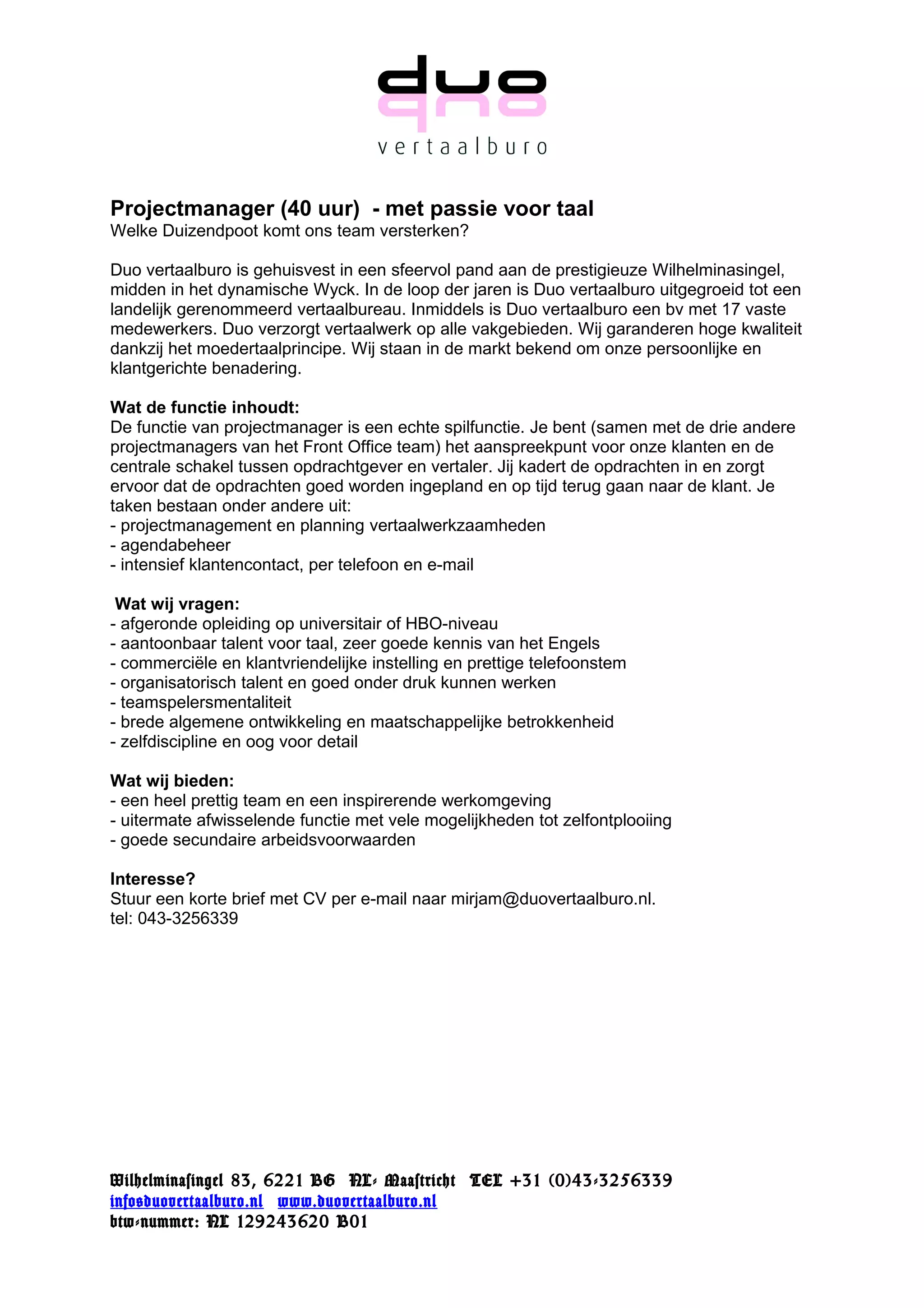 Projectmanager DUO | PDF