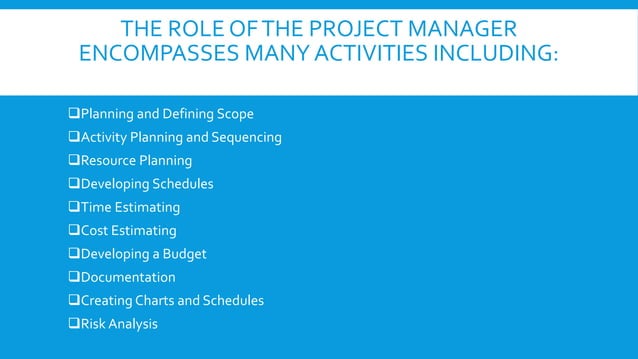 Role and Responsibilities of Project Manager | PPTX | Executive ...