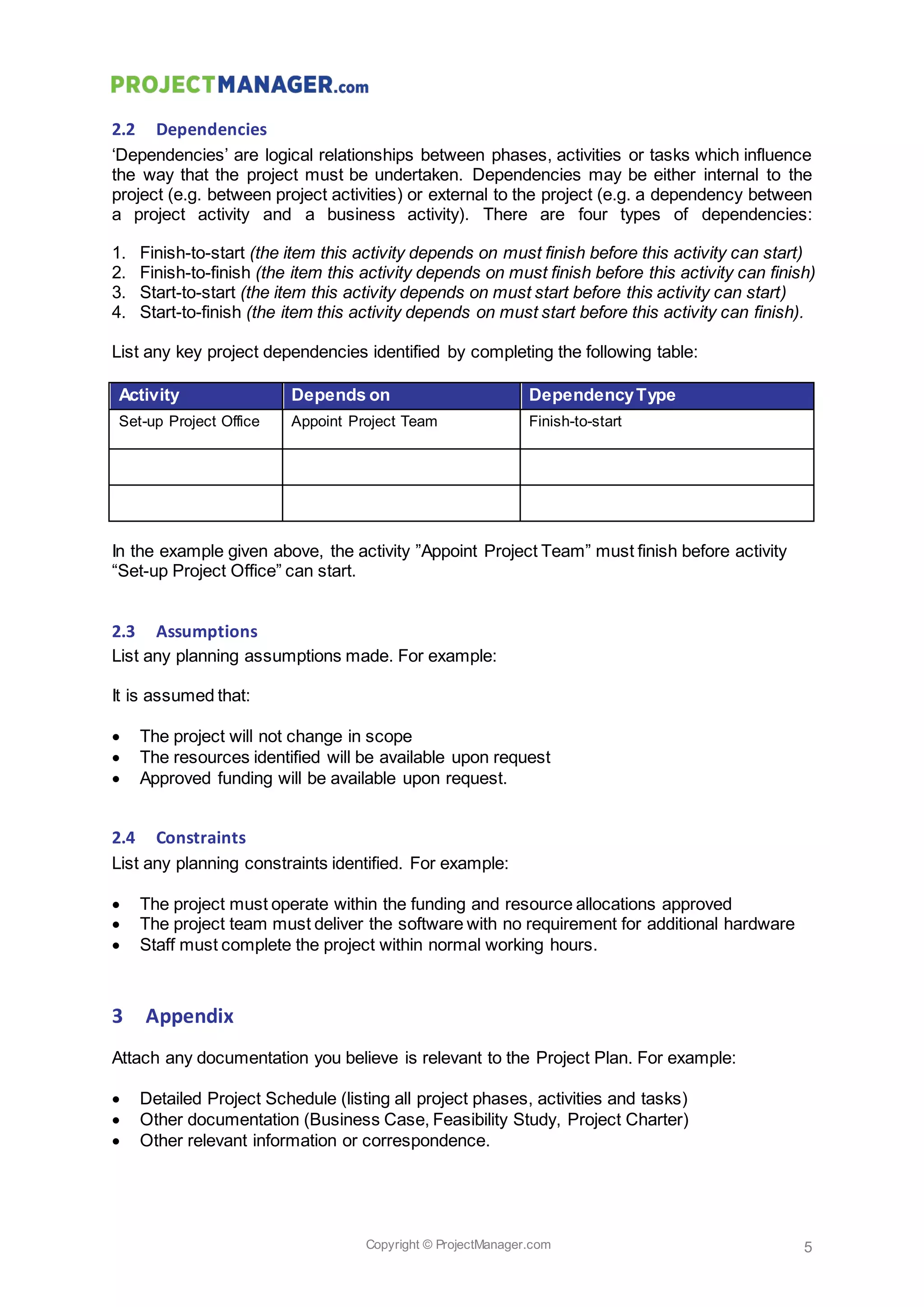 Project manager project-plan-template-cm | PDF