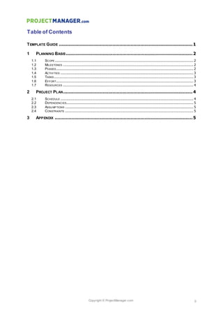 Project manager project-plan-template-cm | PDF
