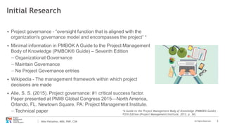 Project Management Methodologies and Project Governance | PPTX