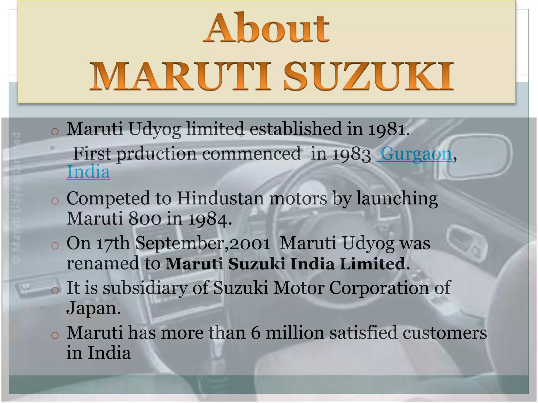 MARUTI SUZUKI | PPTX