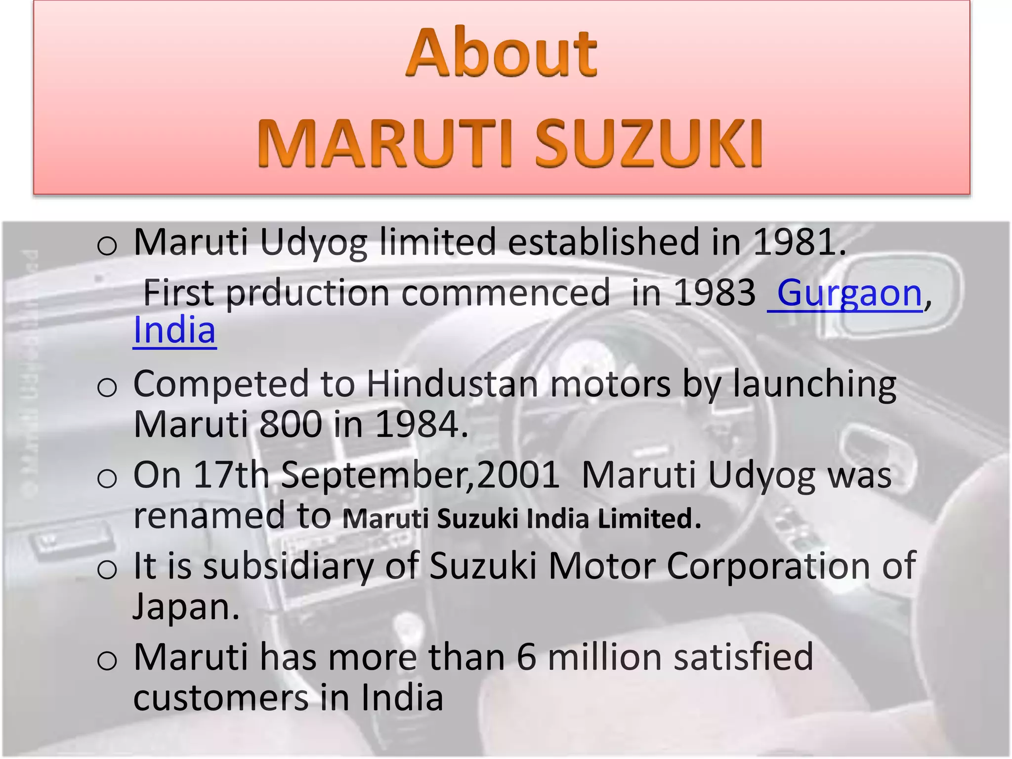 maruti suzuki by rohit motwani | PPT