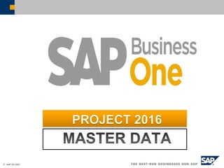 SAP business one - master data 2016 | PPTX