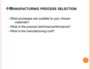 Project materials selection | PPTX | Physics | Science