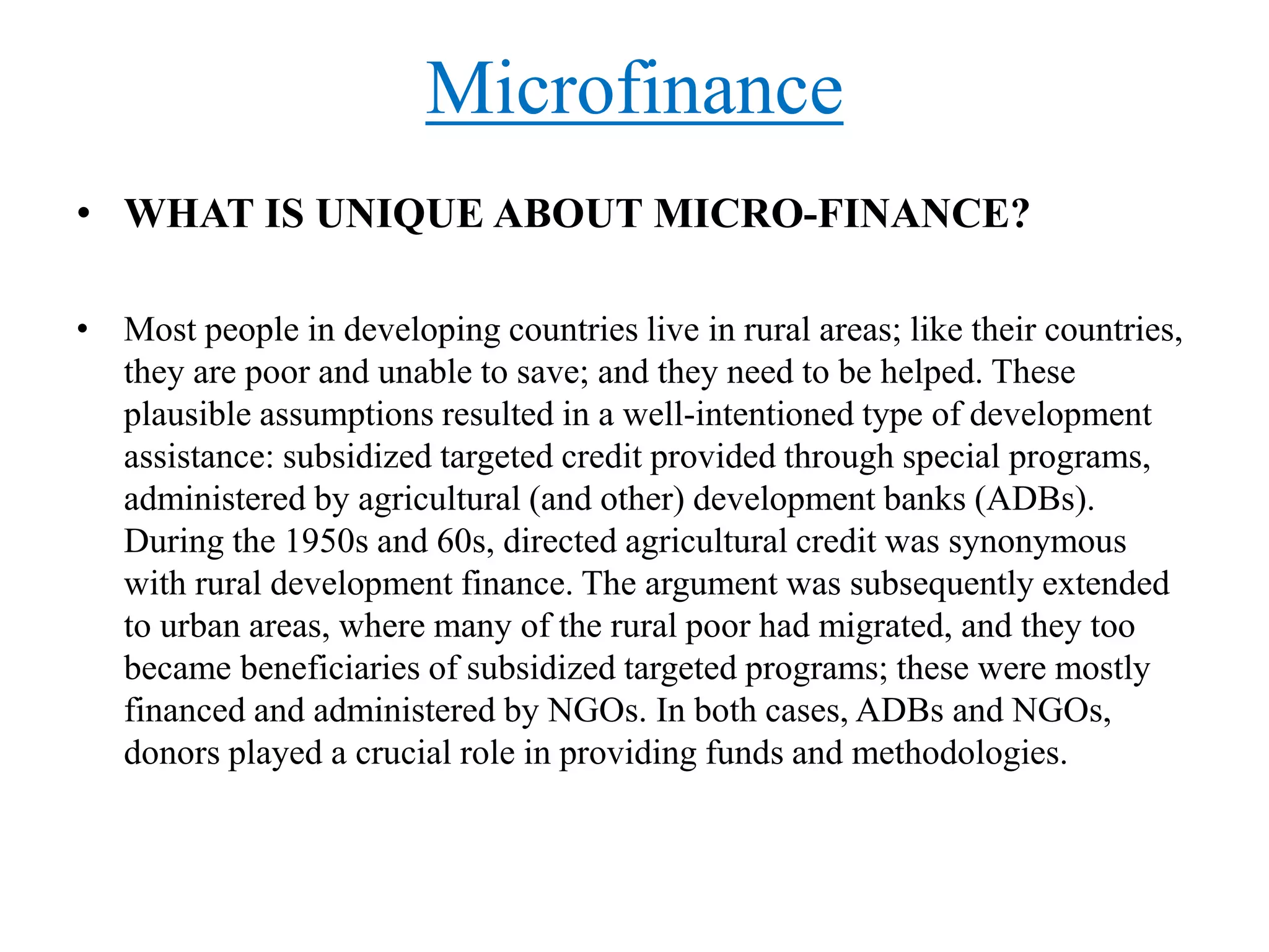 Micro-finance in rural india | PPTX