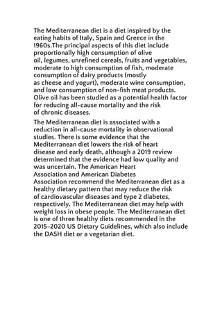 Project "Mediterranean diet" | PDF