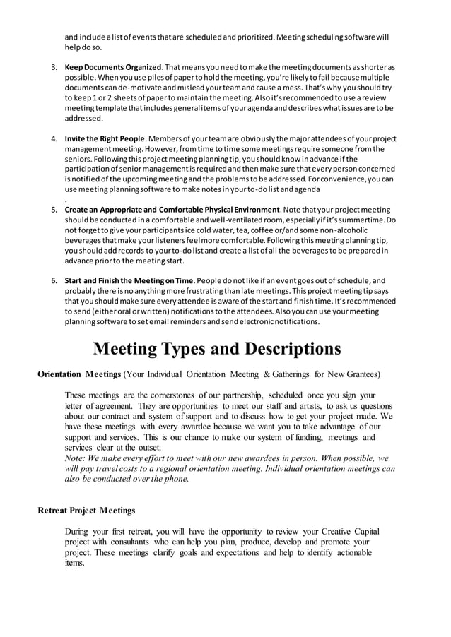 Project meetings ddddd | PDF