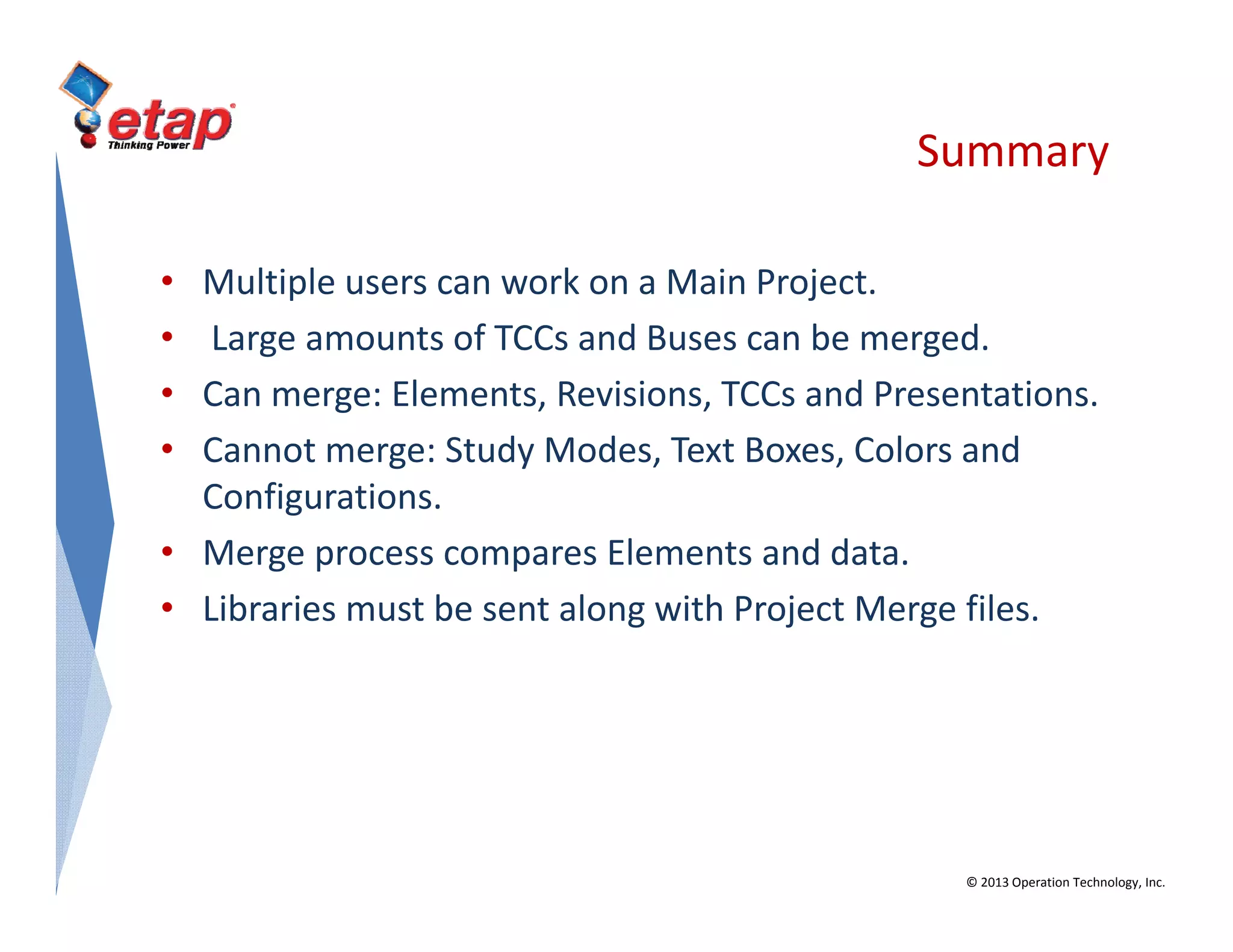 ETAP - Project merge | PDF
