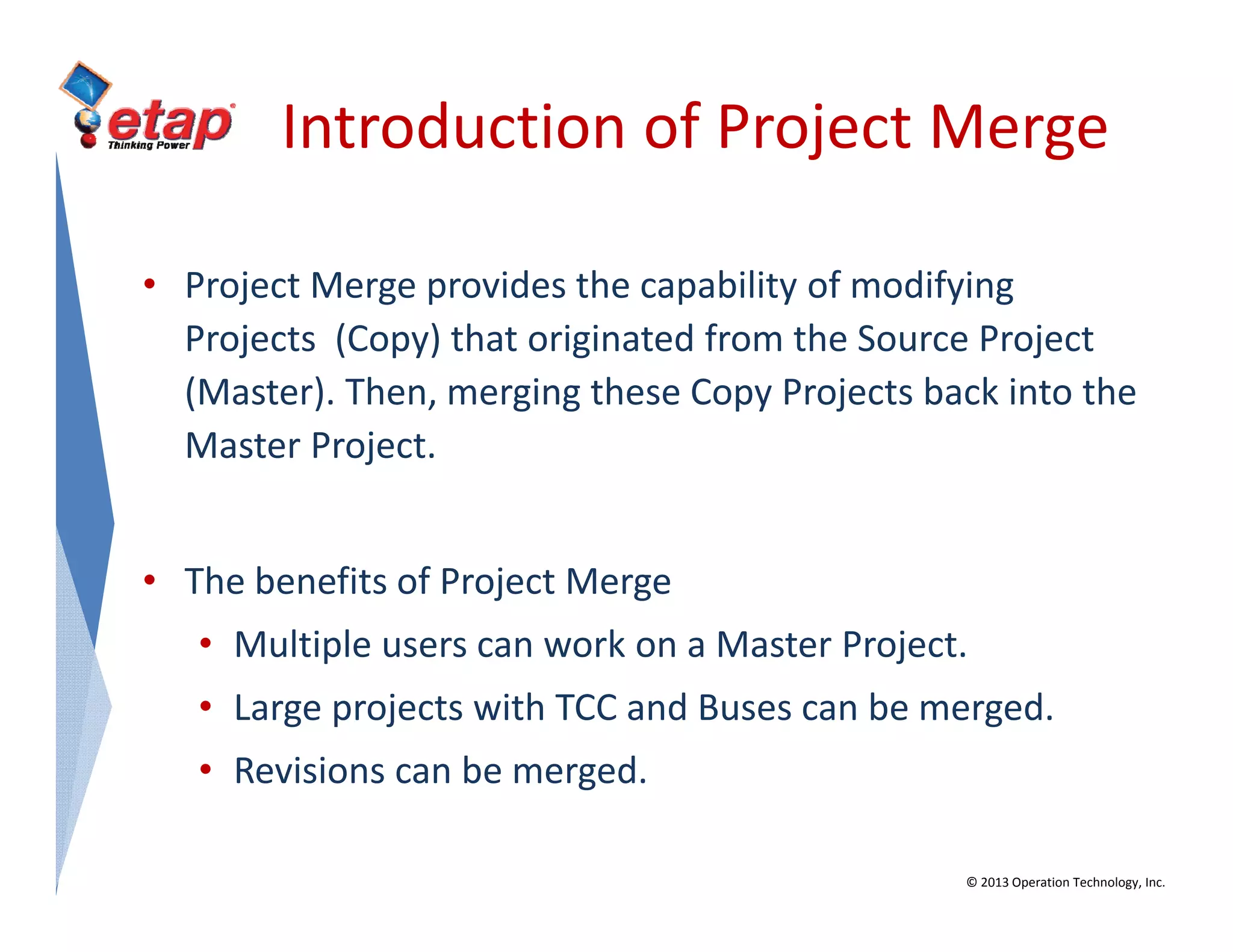 ETAP - Project merge | PDF