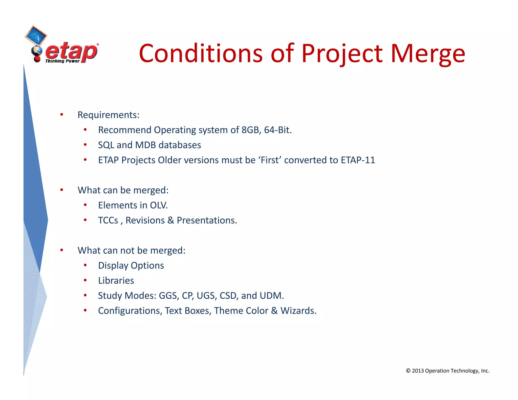 ETAP - Project merge | PDF