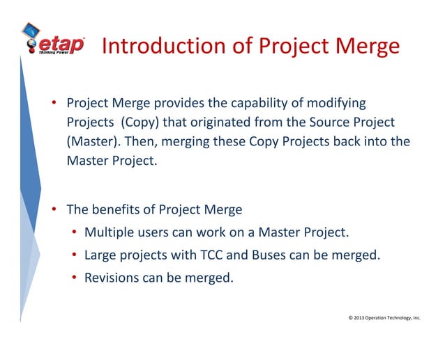 ETAP - Project merge | PDF