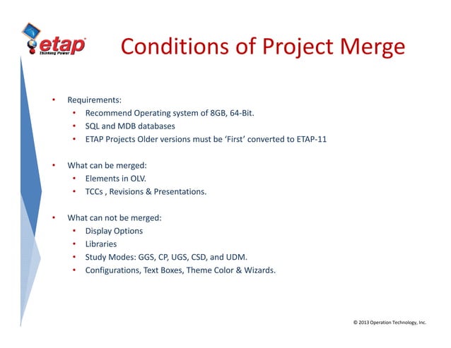 ETAP - Project merge | PDF