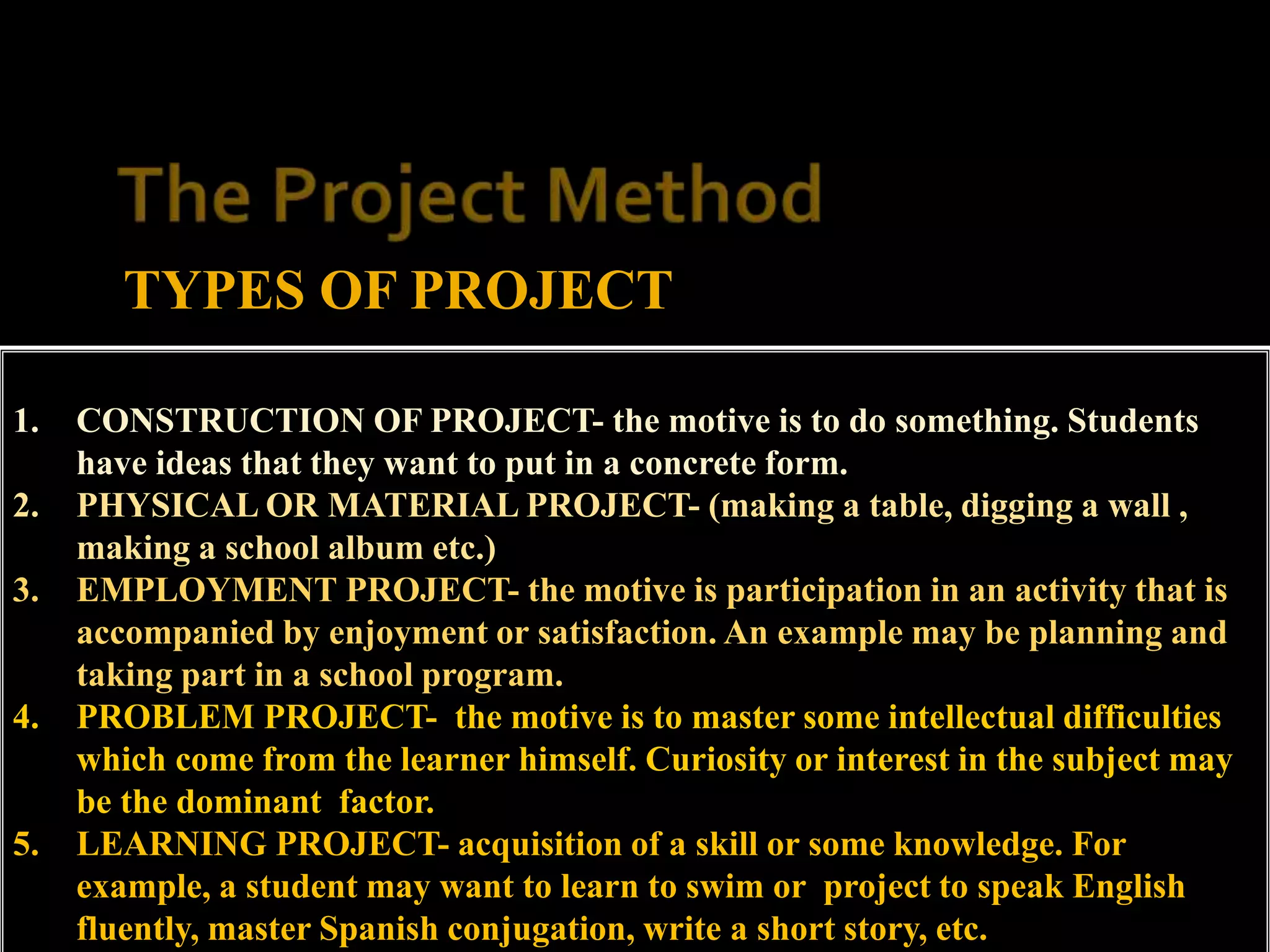 Project method | PPTX | Homework and Study | Education