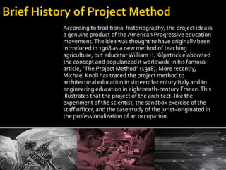 Project method | PPTX | Homework and Study | Education
