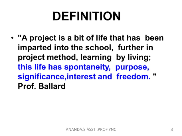 Project method anand ync | PPT