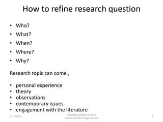 Research methodology for project work for undergraduate students | PPTX