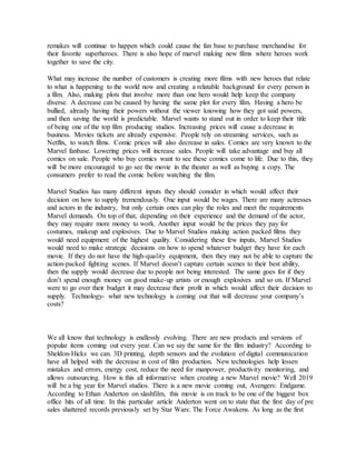 Marvel Studios Microeconomics Presentation | DOCX | Home Entertainment ...