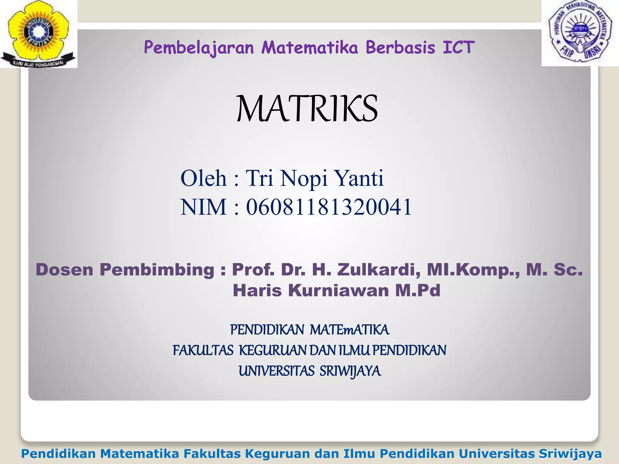 Project mixing matriks | PPT