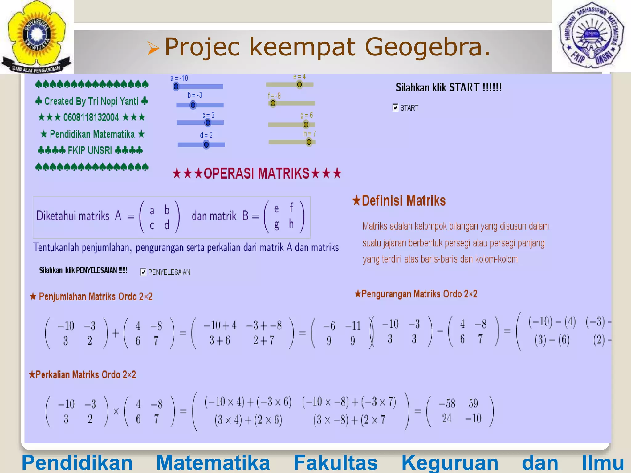 Project mixing matriks | PPT