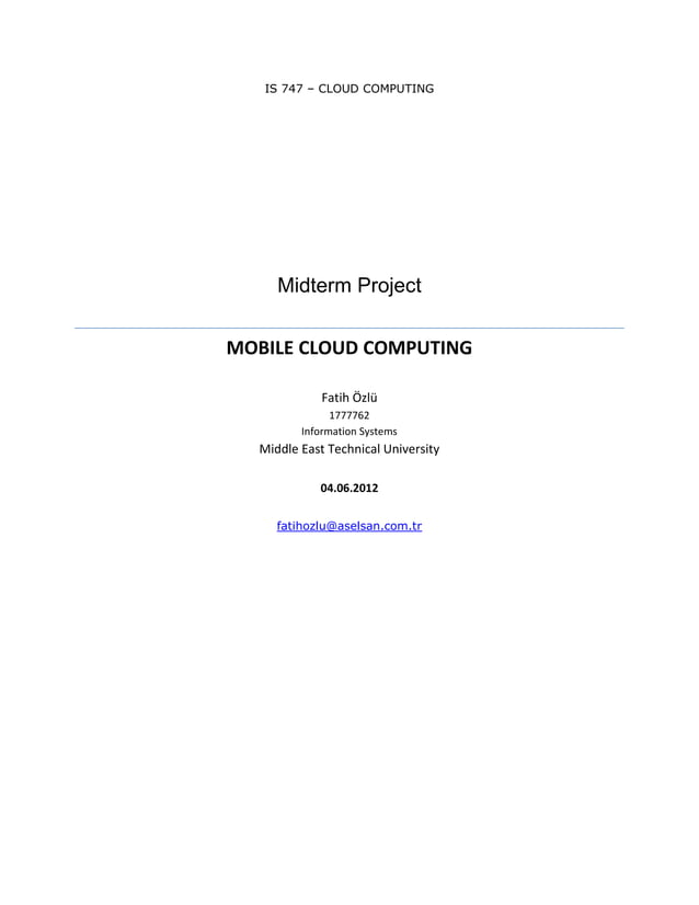 Mobile cloud computing | PDF