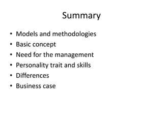 Project models methods | PPT