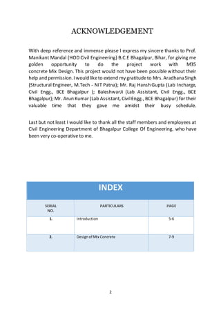 Project Report on Concrete Mix Design of Grade M35 | PDF