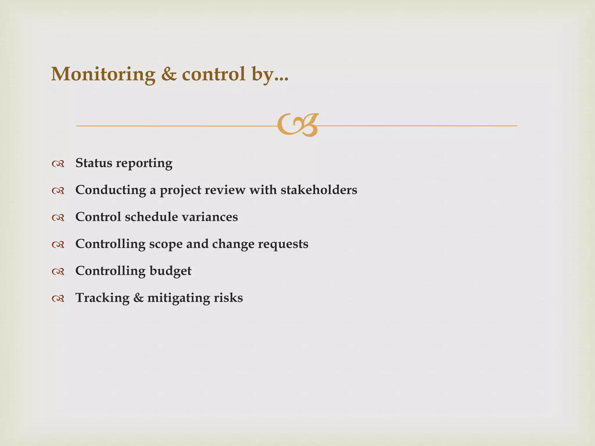 Project monitoring and control & planning for monitoring | PPTX