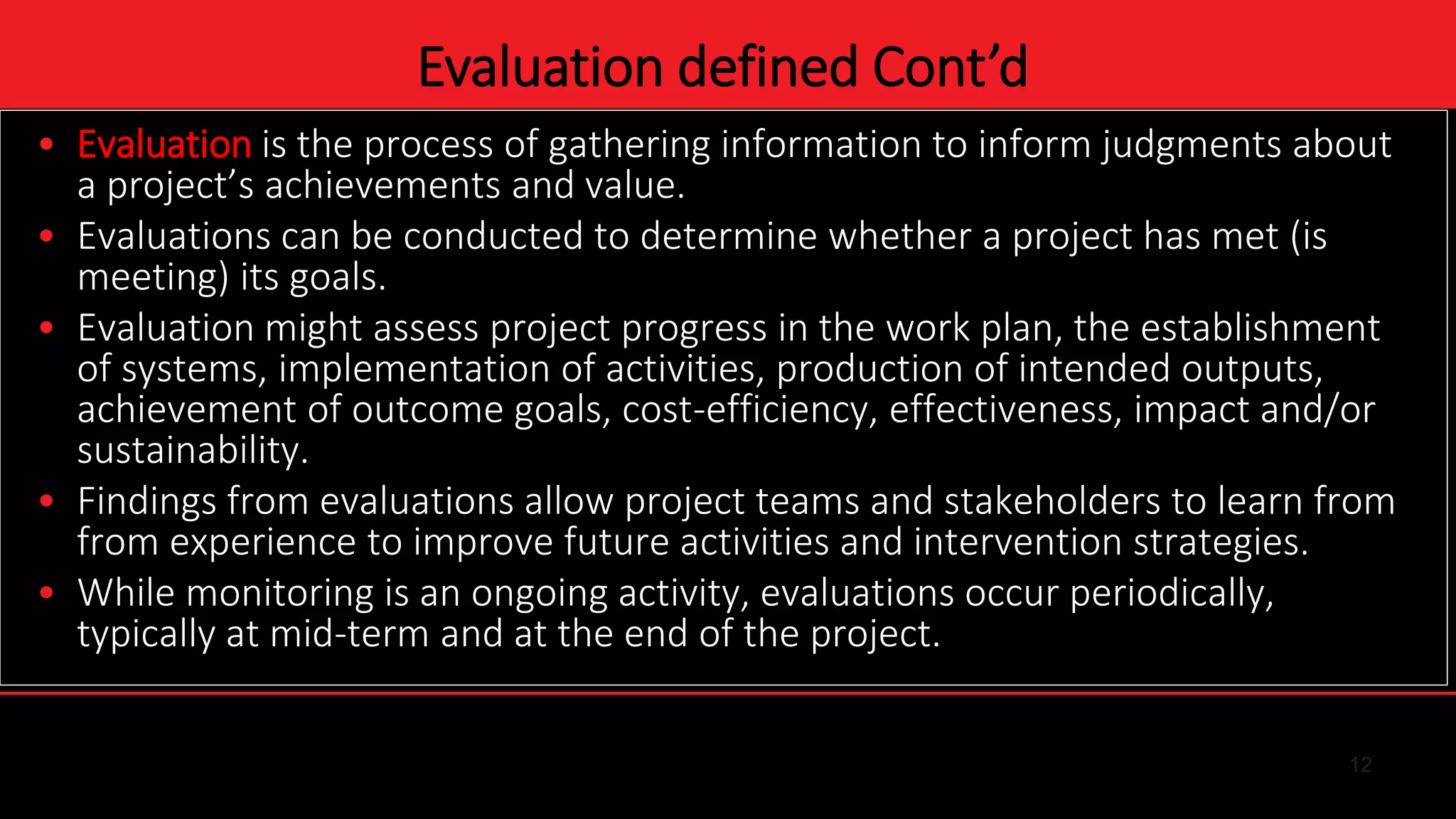 Project Monitoring and Evaluation (M and E Plan) Notes | PPTX