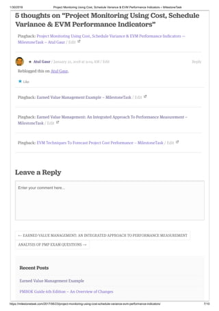 Project Monitoring Using Cost, Schedule Variance & EVM Performance Indicators | PDF | Business ...