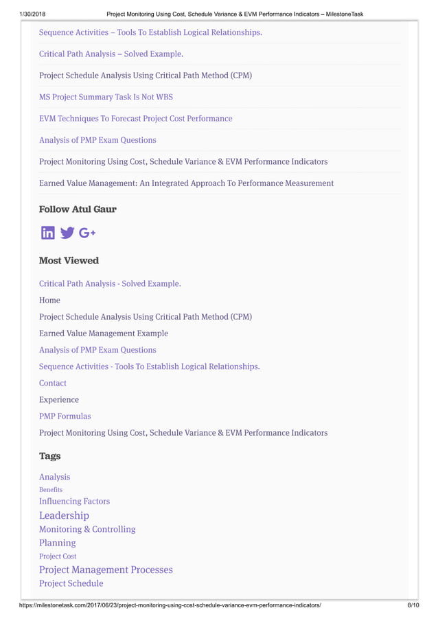 Project Monitoring Using Cost, Schedule Variance & EVM Performance Indicators | PDF | Business ...