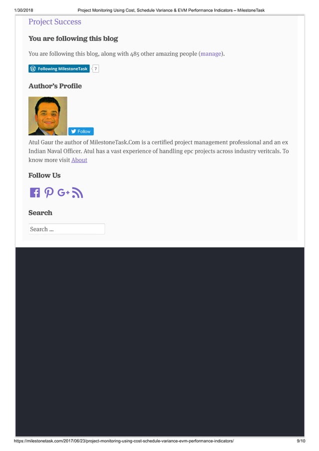 Project Monitoring Using Cost Schedule Variance And Evm Performance