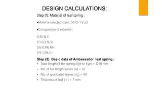 design and analysis of multi leaf spring ppt | PPTX