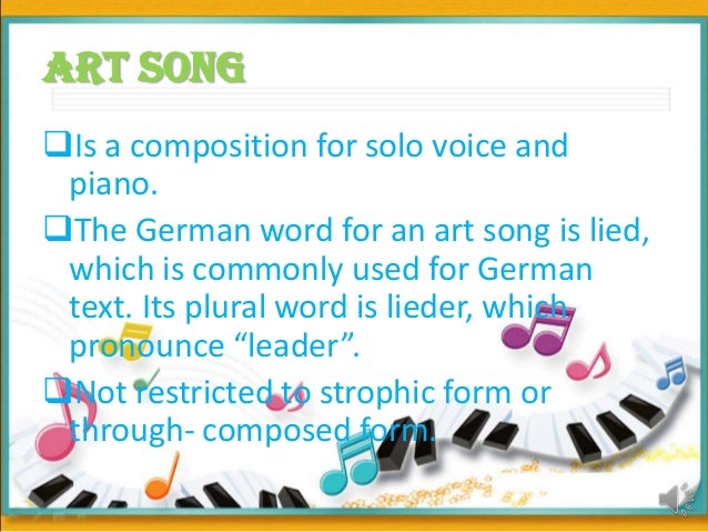 Art songs and composers