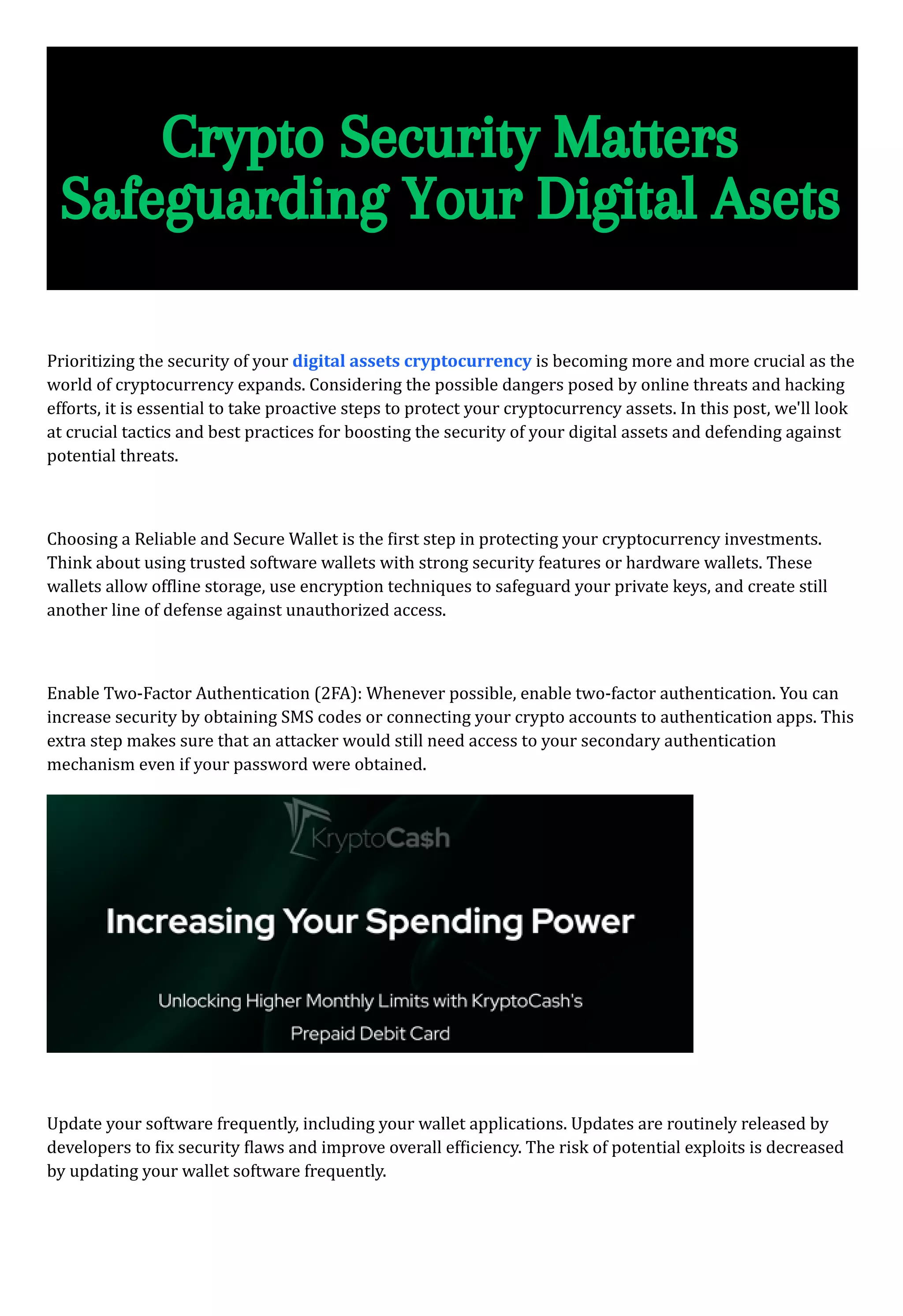 Crypto Security Matters: Safeguarding Your Digital Assets | PDF