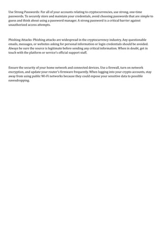 Crypto Security Matters: Safeguarding Your Digital Assets | PDF