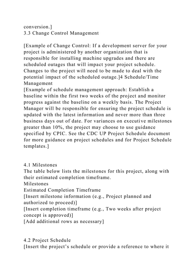 Project Name Project Management PlanVersion 1.0 Draf.docx | Technology & Computing