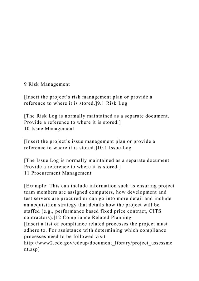 Project Name Project Management PlanVersion 1.0 Draf.docx | Technology & Computing