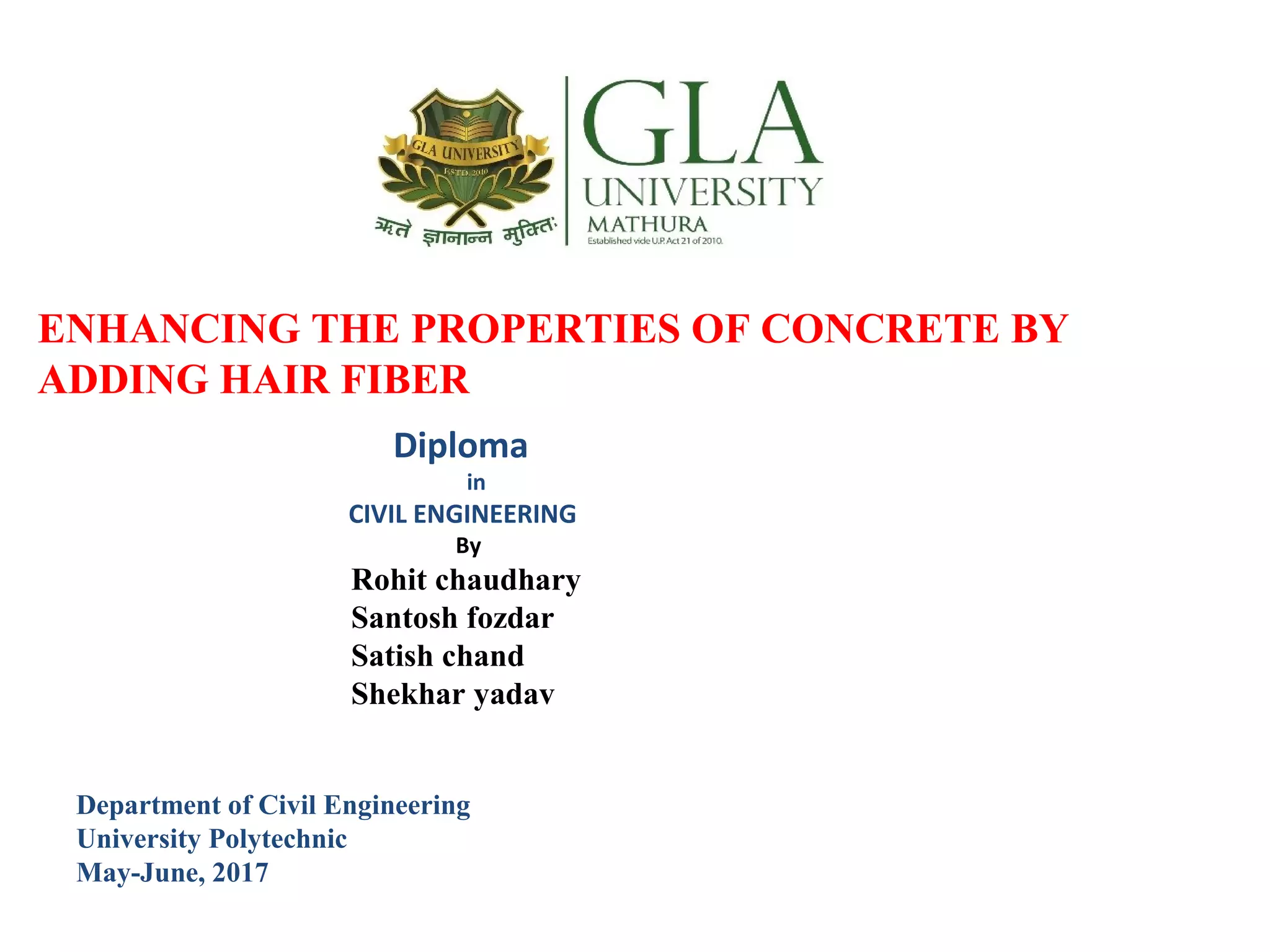 hair fibre reinforced concrete vs plain cement concrete | PPT