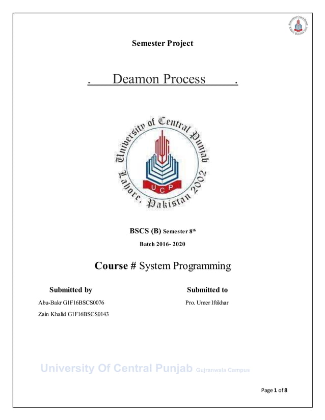 Project of deamon process | PDF