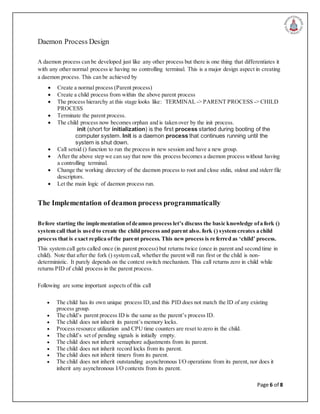 Project of deamon process | DOCX | Operating Systems | Computer Software and Applications