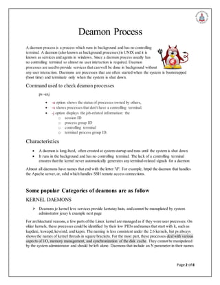 Project of deamon process | PDF