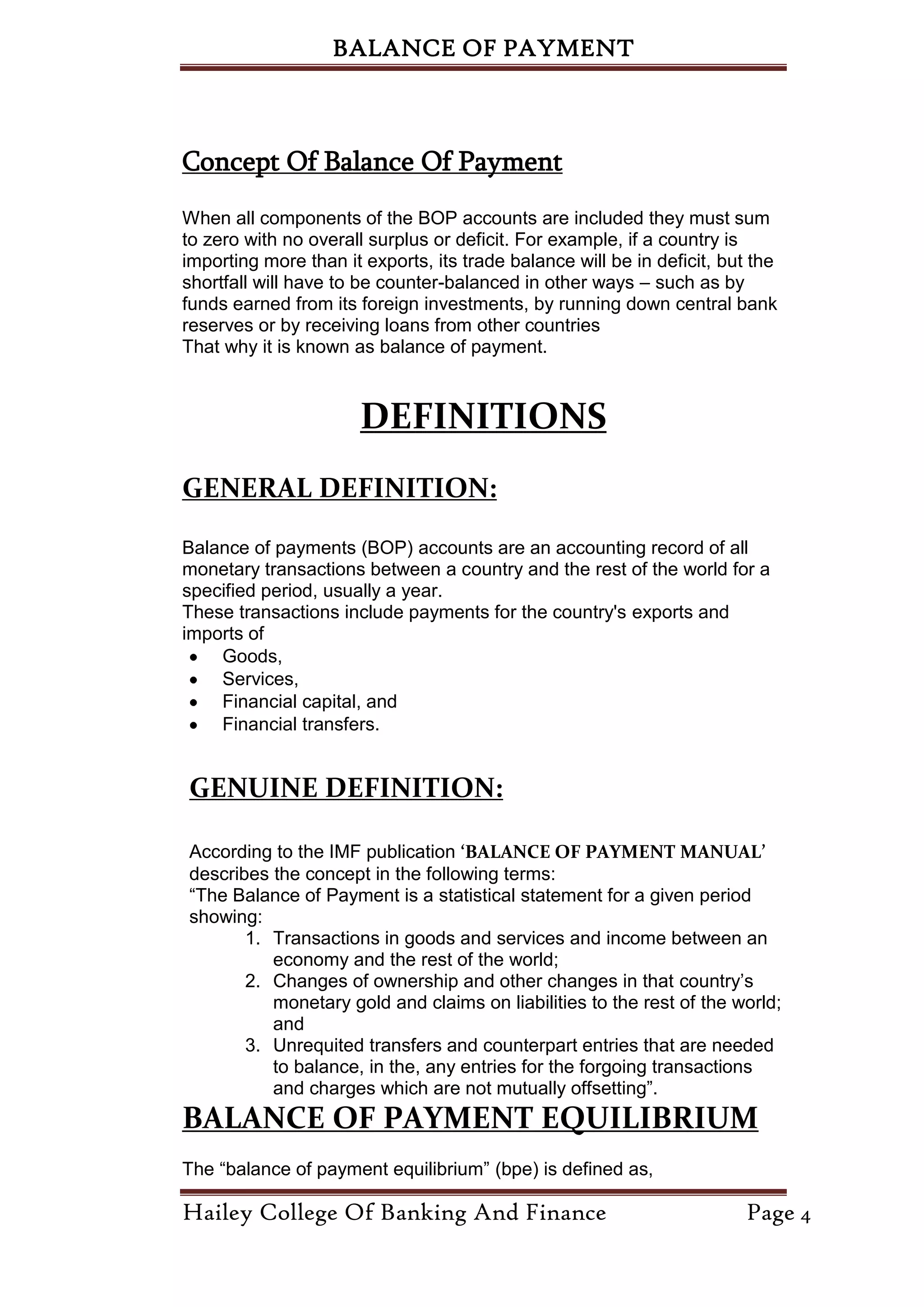 Project of eop (balance of payment) | DOCX